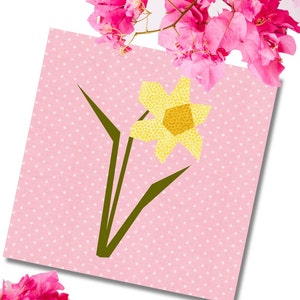 Daffodil Quilt Block Pattern, 5 Sizes PDF Instant Download, Foundation ...