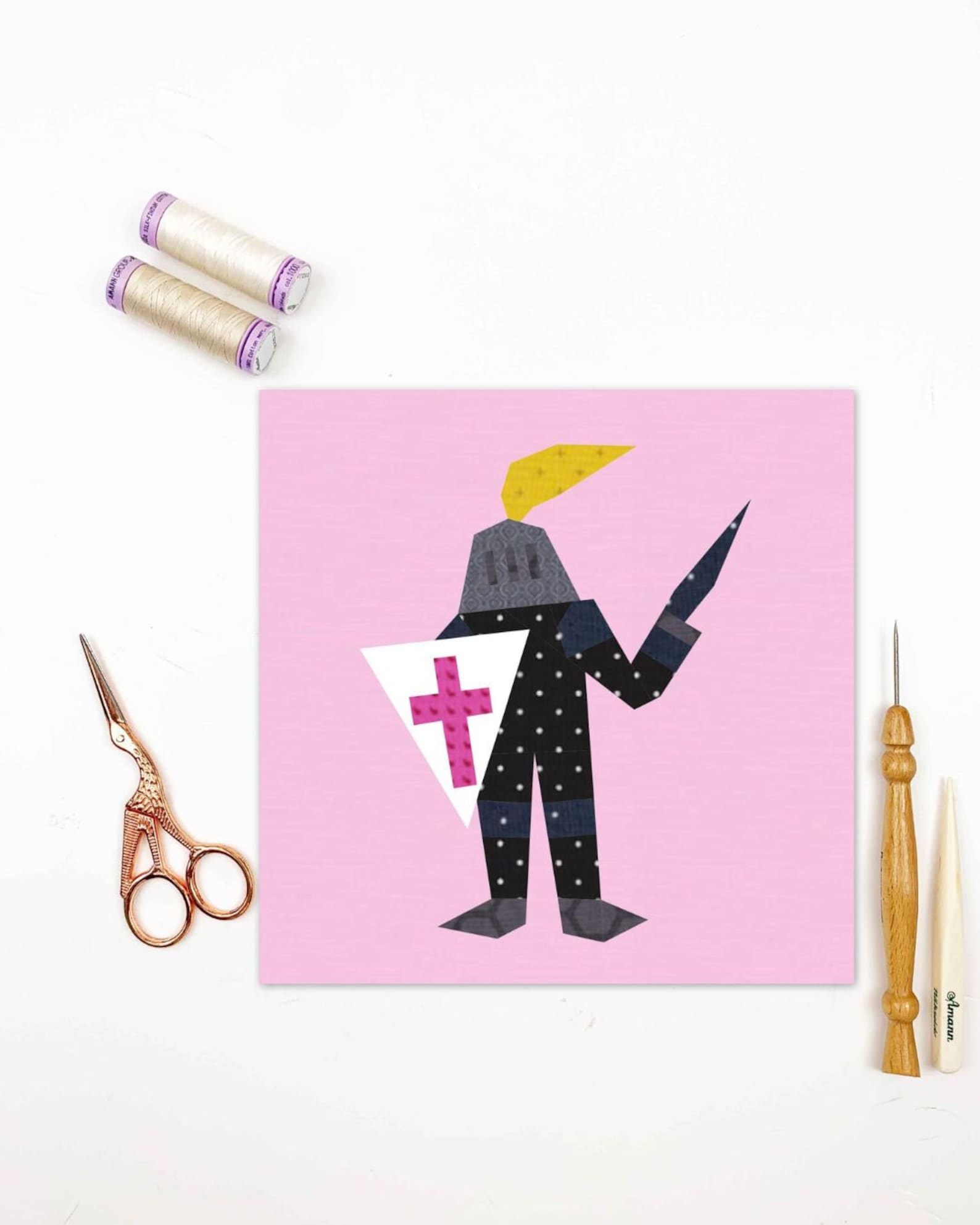 Knight Quilt Block Pattern: Fairytale Foundation Paper Piecing (PDF ...