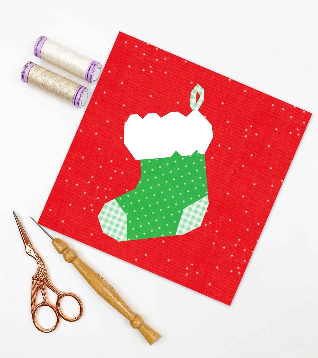 Christmas Stocking Quilt Block Pattern, Stocking Pattern, PDF Instant ...