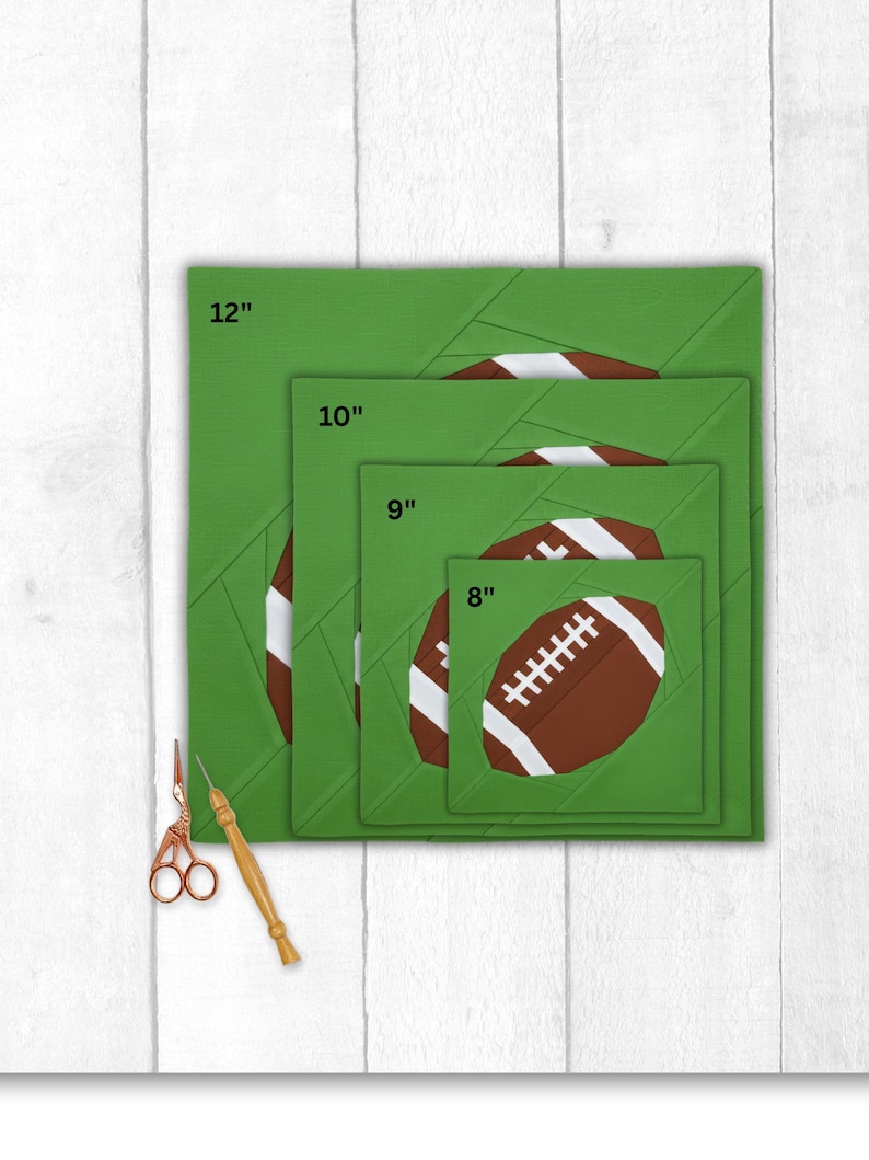 Football Quilt Block Pattern: 4 Sizes FPP (PDF Download) - Etsy