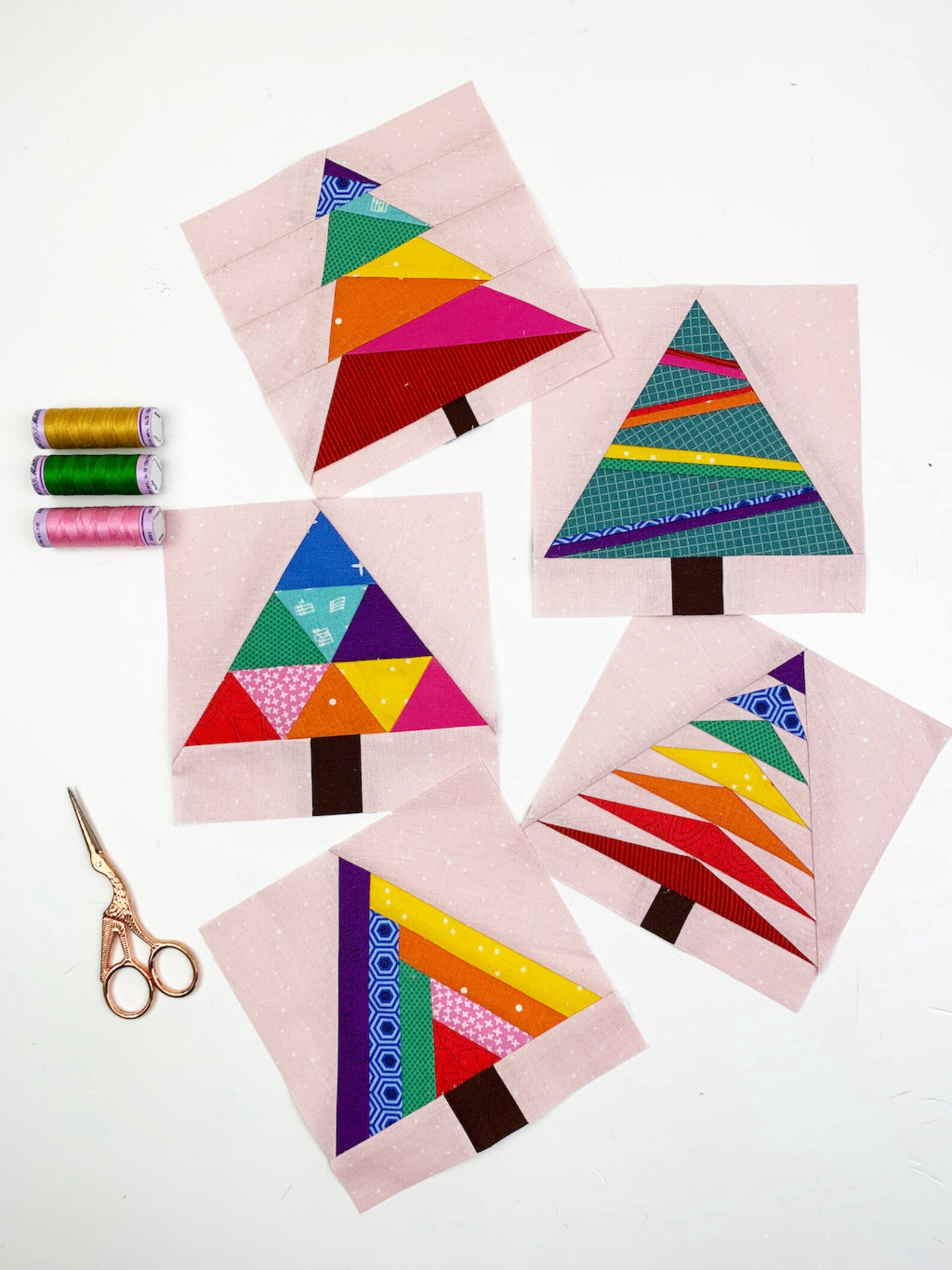 Christmas Tree Quilt Block Pattern Bundle: 5 FPP Designs (PDF Download ...