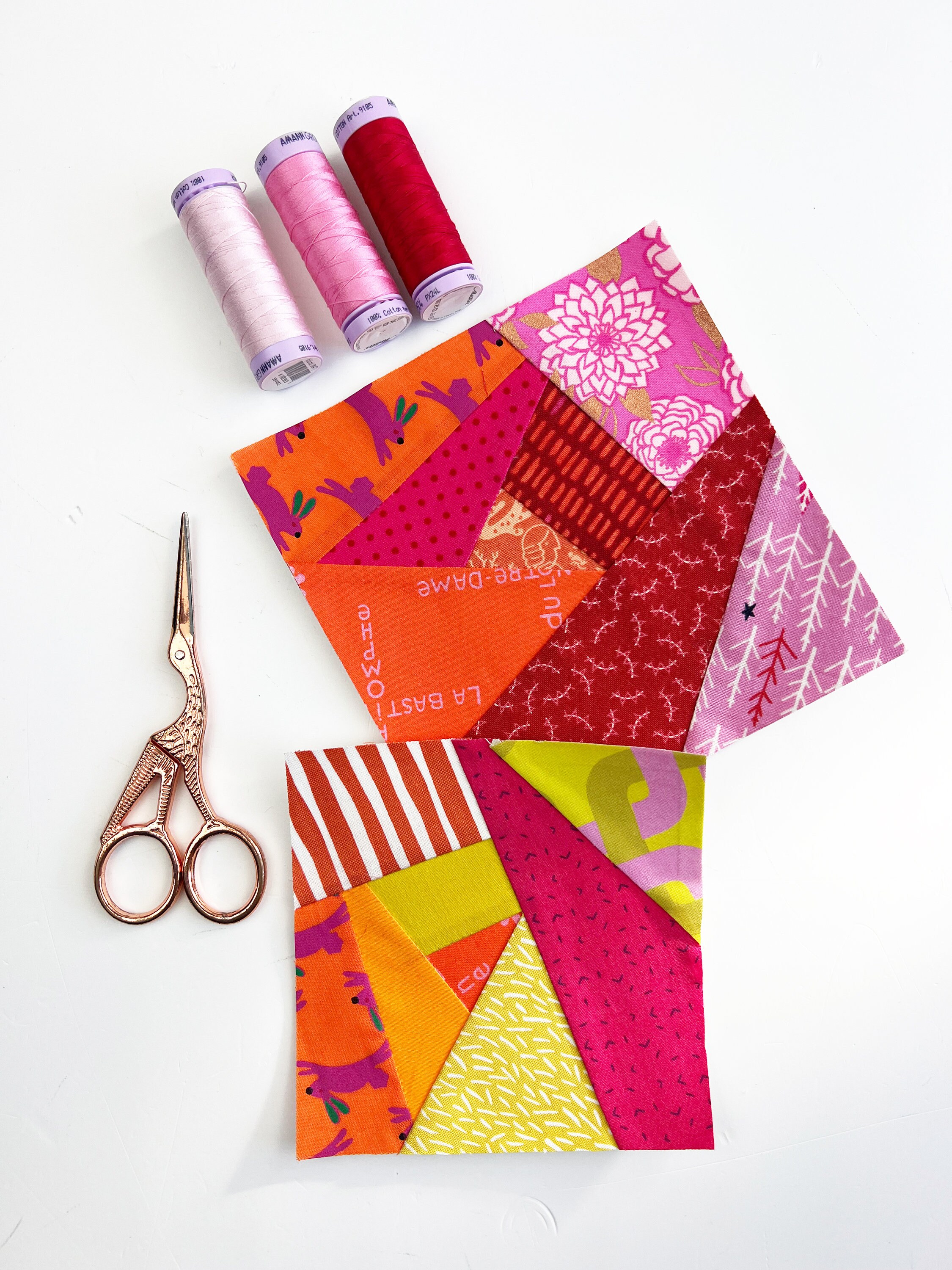 Crazy Scrappy Quilt Block Pattern: Beginner FPP, 7 Sizes (PDF Download ...