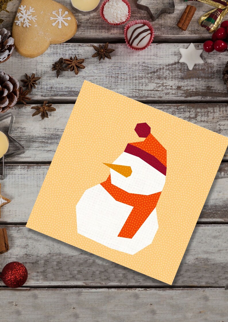 Snowman Quilt Block, PDF Instant Download, Foundation Paper Piecing ...