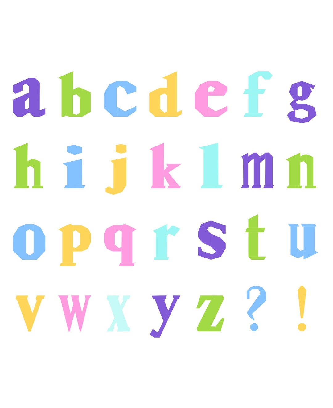 Alphabet FPP Quilt Block Pattern Set, Abc's, Lower Case Letter Quilt ...