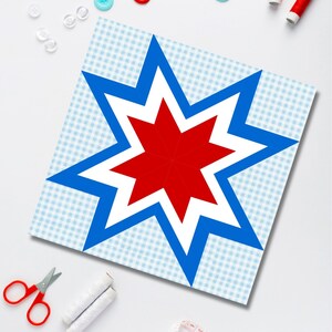 Triple Star Quilt Block, 4 Sizes PDF Instant Download, Foundation Paper ...