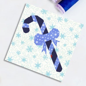 Candy Cane Quilt Block, 4 Sizes PDF Instant Download, Foundation Paper ...