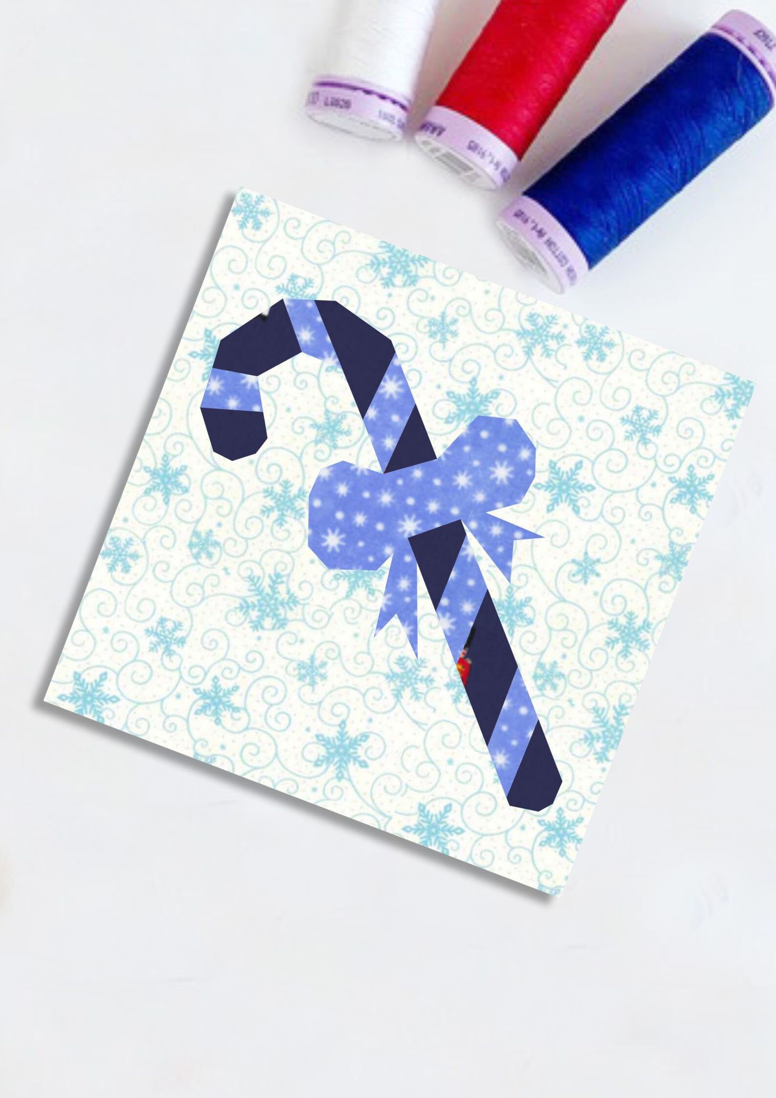 Candy Cane Quilt Block, 4 Sizes PDF Instant Download, Foundation Paper ...