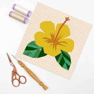 Hibiscus Flower Quilt Block: Foundation Paper Piecing Pattern (PDF ...