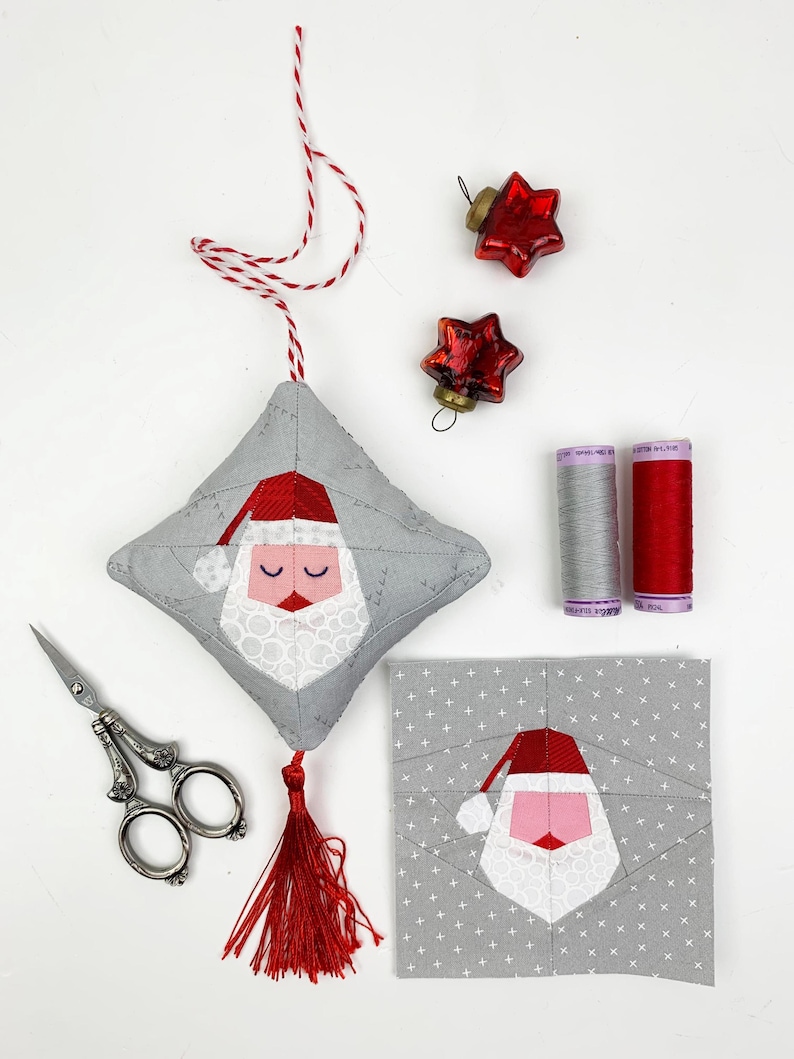 Santa Quilt Block, 5 Sizes PDF Instant Download, Foundation Paper ...