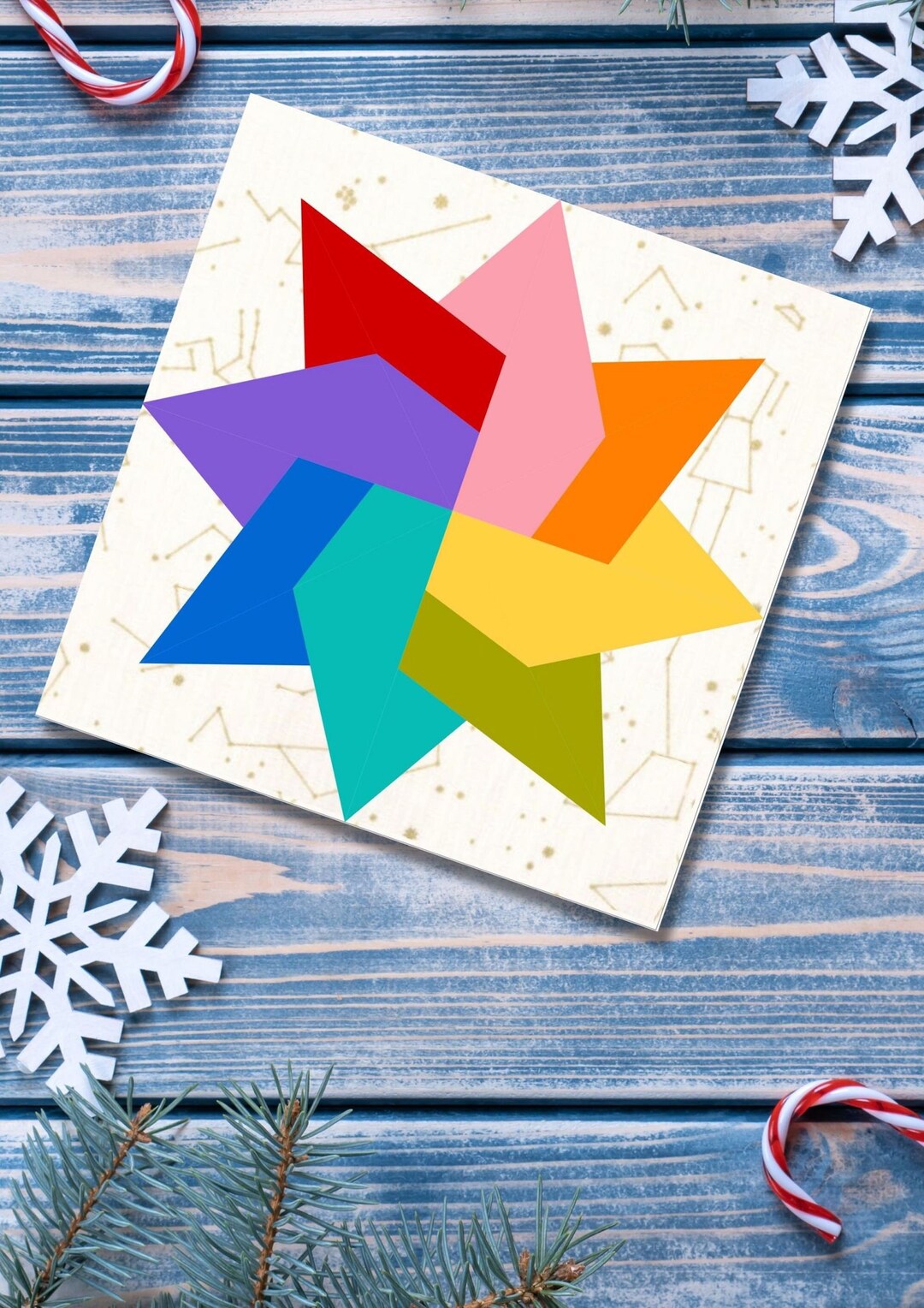 Tangled Star Quilt Block Pattern 6 Sizes PDF Pattern Instant - Etsy