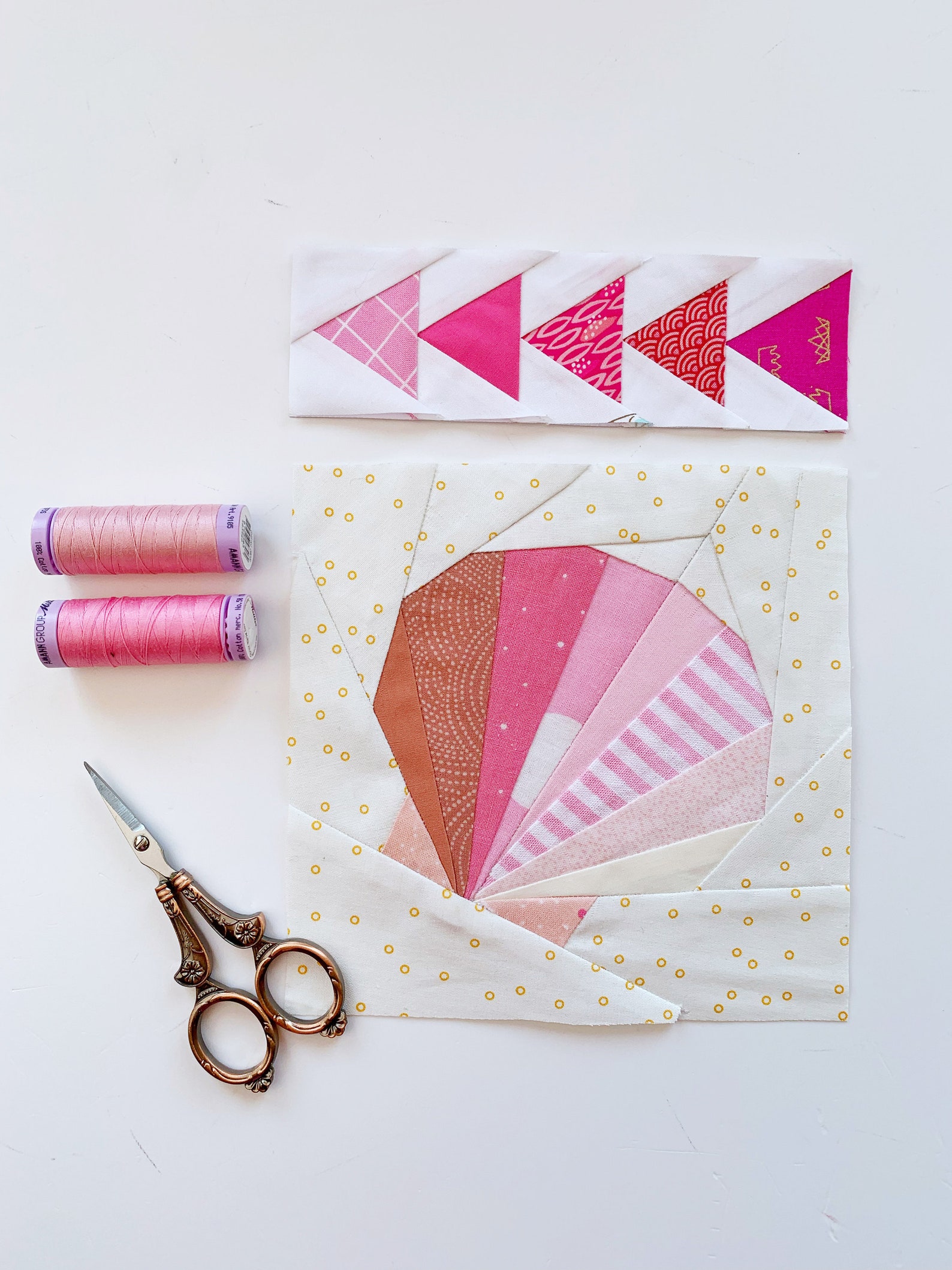 Clamshell Quilt Block Pattern: 4 Sizes, Foundation Paper Piecing (PDF ...