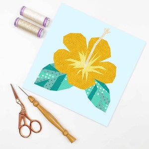 Hibiscus Flower Quilt Block: Foundation Paper Piecing Pattern (PDF ...