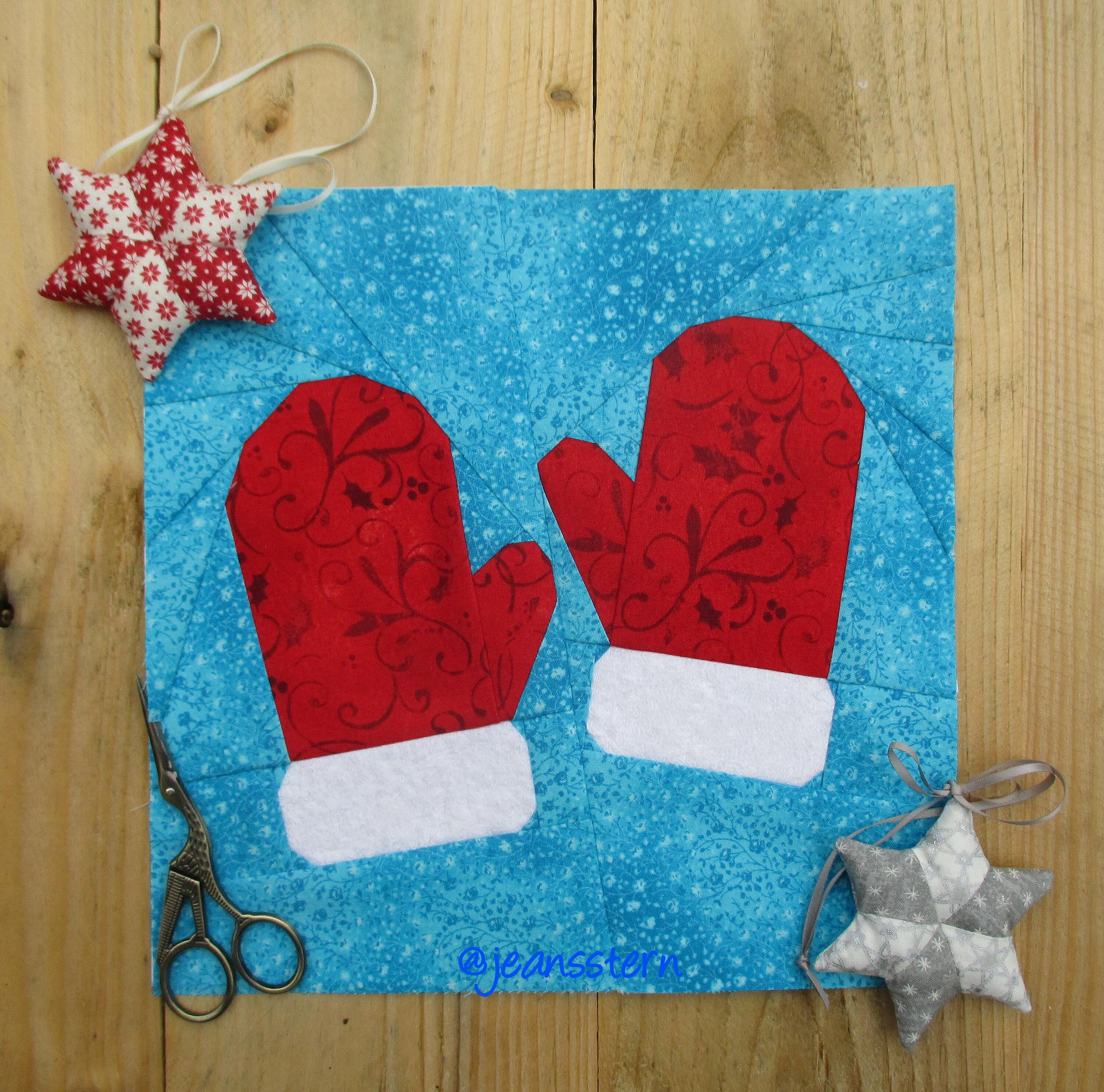 Mittens Quilt Block Pattern PDF instant download Christmas | Etsy