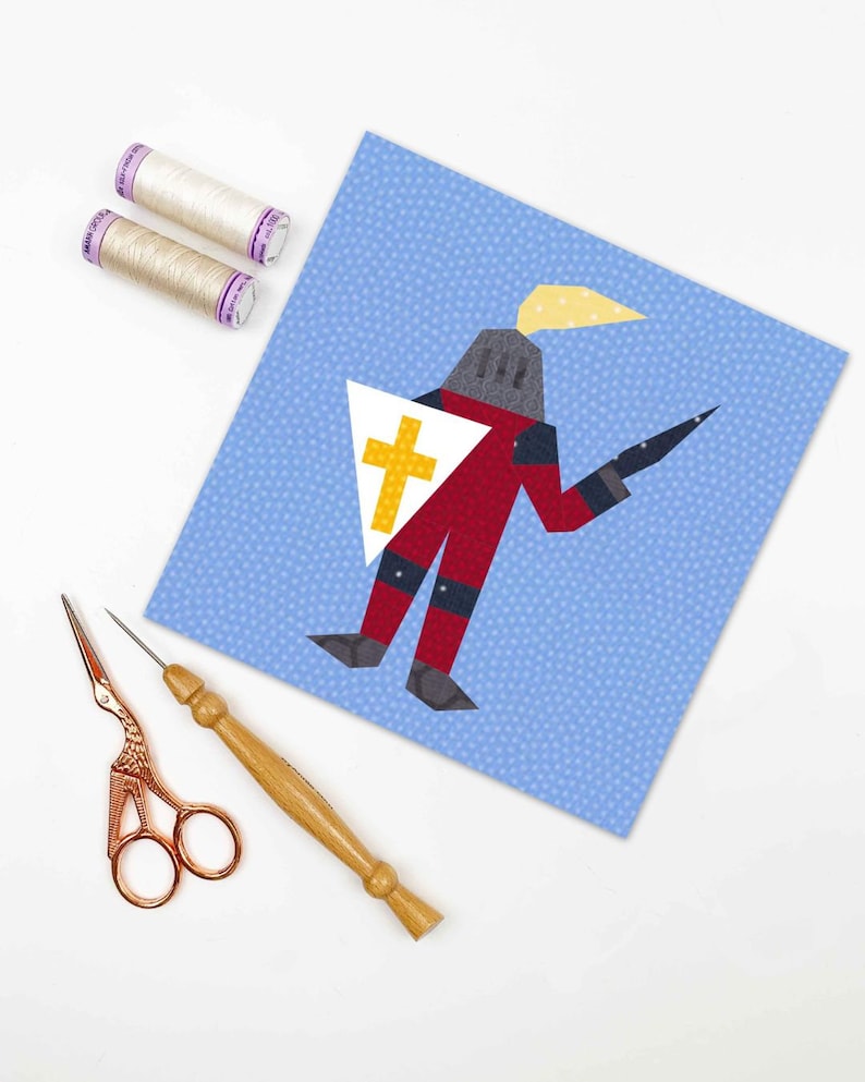 Knight Quilt Block Pattern: Fairytale Foundation Paper Piecing (PDF ...