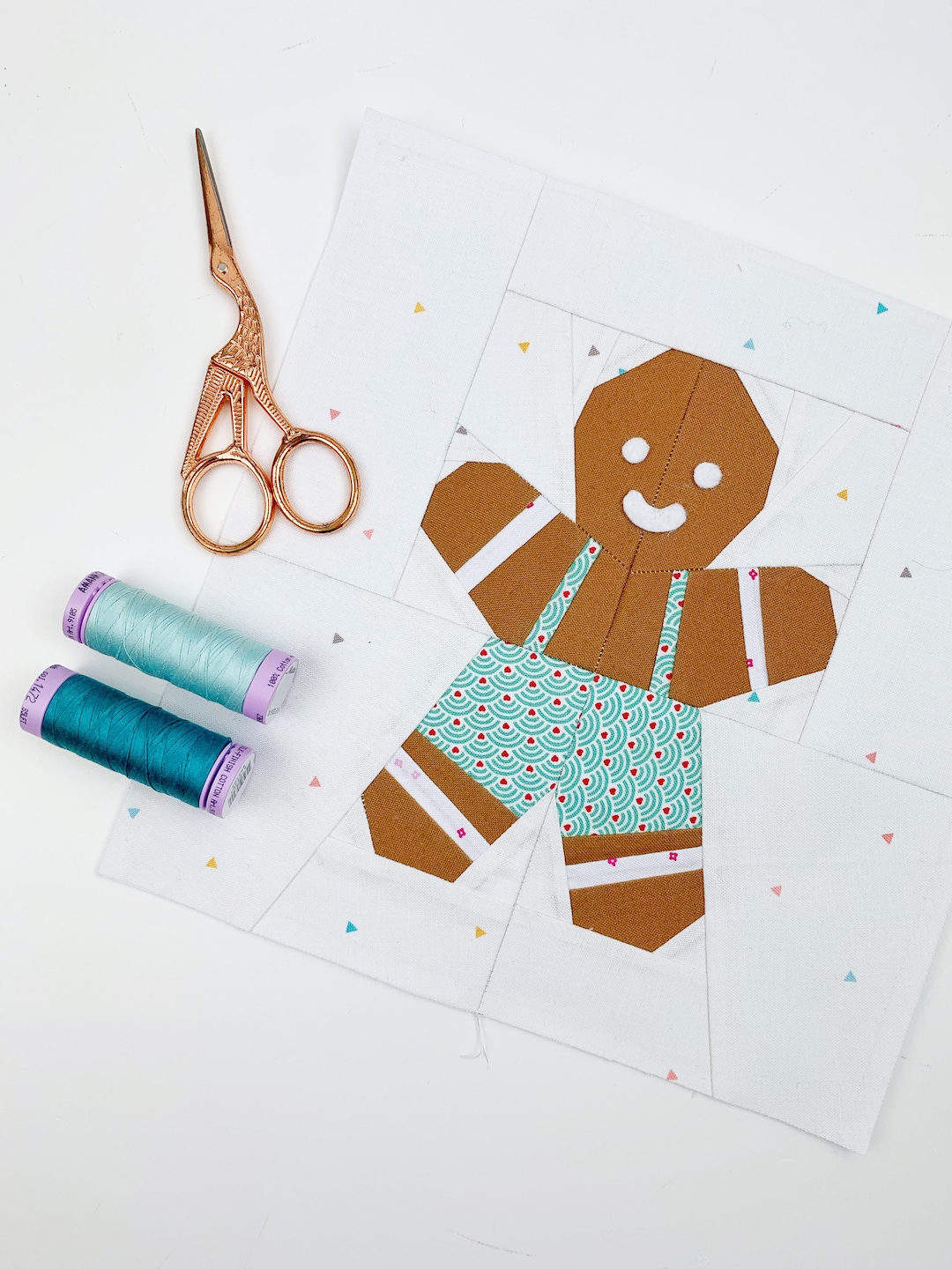Christmas Quilt Block Pattern, PDF Instant Download, Gingerbread Man ...