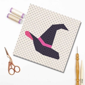 Witch Hat Quilt Block Pattern, 5 Sizes, Halloween FPP (PDF Download) - Etsy