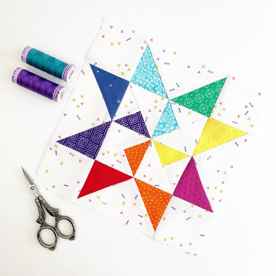 Sawtooth Pinwheel Star Quilt Block Pattern, 5 Sizes PDF Instant ...