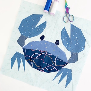 Crab Quilt Block Pattern, PDF Pattern Instant Download, Nautical Quilt ...