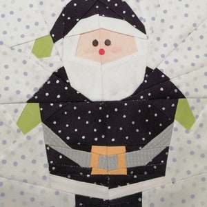 Santa Quilt Block Pattern, 4 Sizes PDF Instant Download, Foundation ...