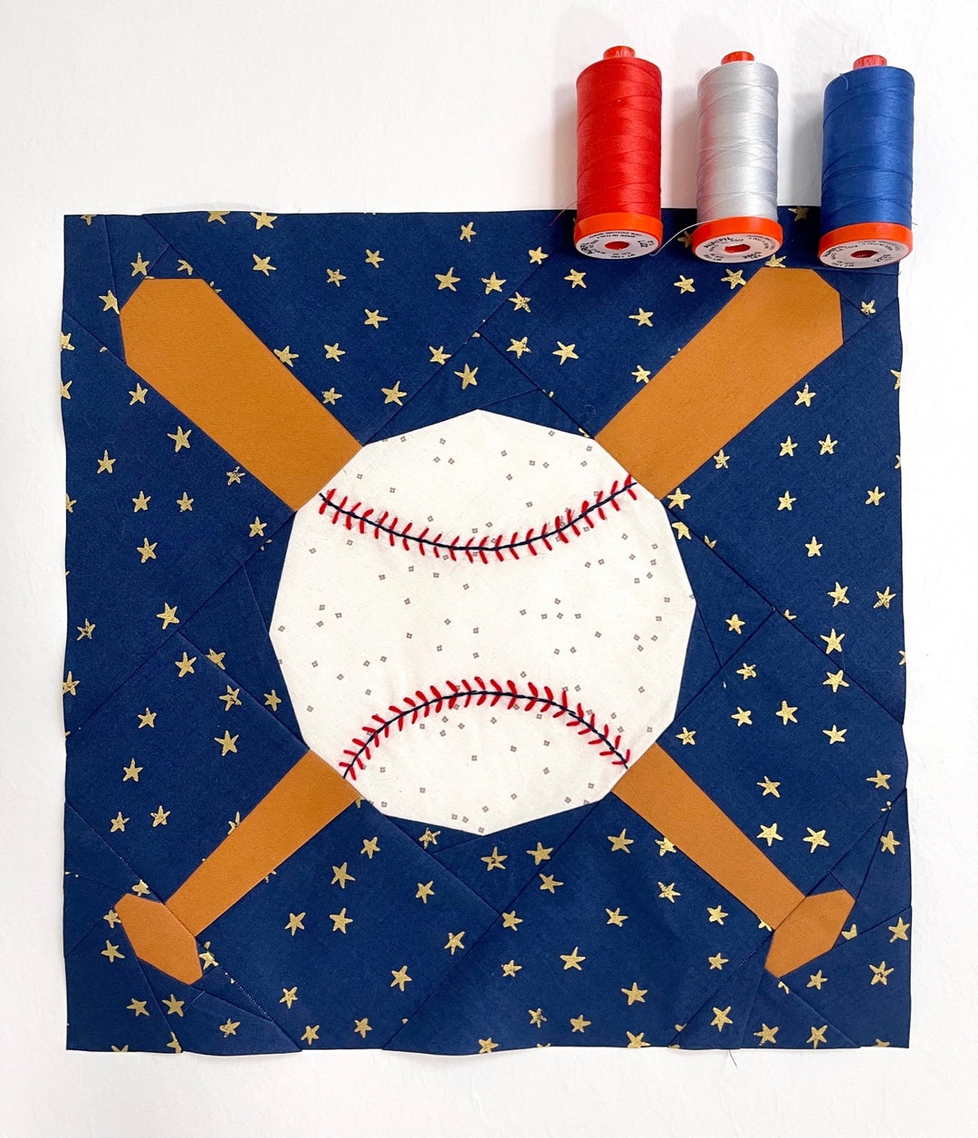 Baseball and Bats Quilt Block Pattern: Sports FPP (PDF Download) - Etsy