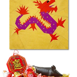 Chinese Dragon Quilt Block Pattern, 2 Sizes PDF Instant Download ...