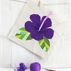 Hibiscus Flower Quilt Block: Foundation Paper Piecing Pattern (PDF ...