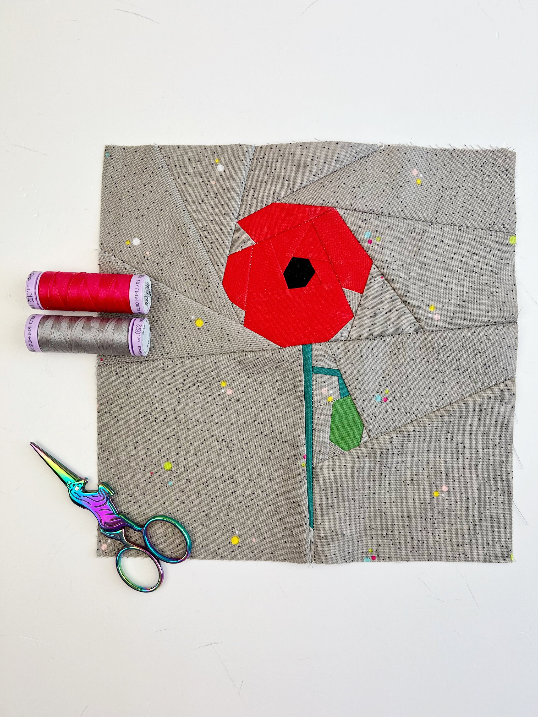 Poppy Quilt Block Pattern Poppy Pattern PDF Instant - Etsy