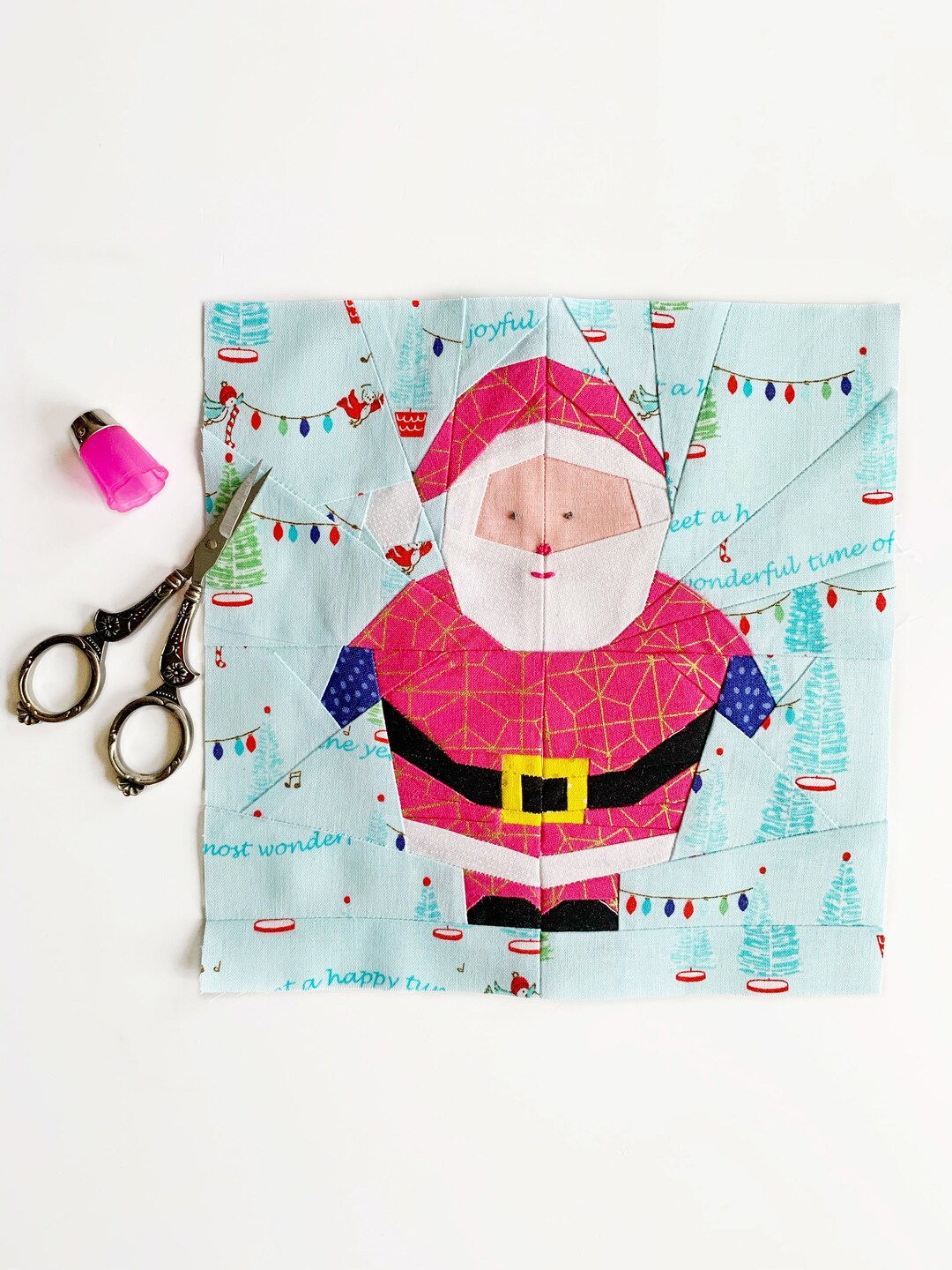Santa Quilt Block Pattern, 4 Sizes PDF Instant Download, Foundation ...