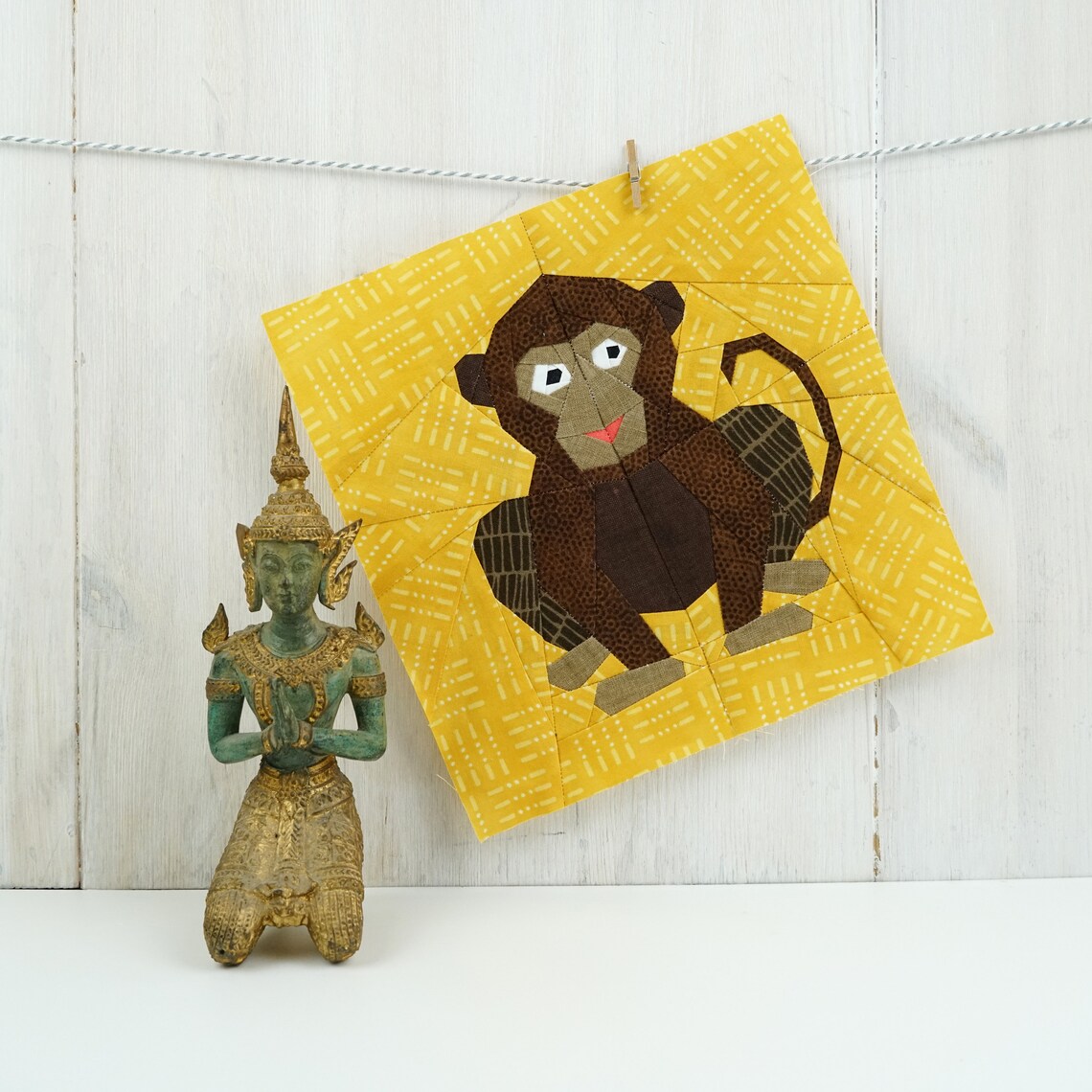 Monkey Quilt Block Pattern PDF Instant Download Patchwork | Etsy