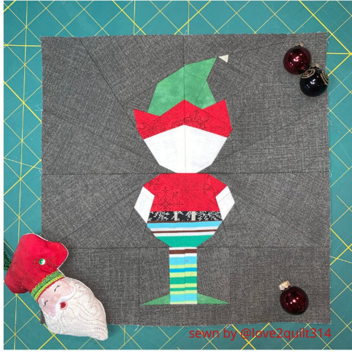 Christmas Elf Quilt Block Pattern Elf Pattern PDF Instant - Etsy