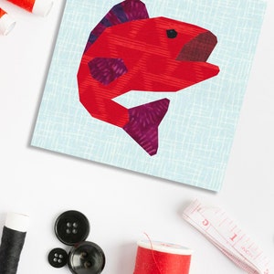 Sea Bass Quilt Block Pattern, 3 Sizes, Foundation Paper Piecing (PDF ...