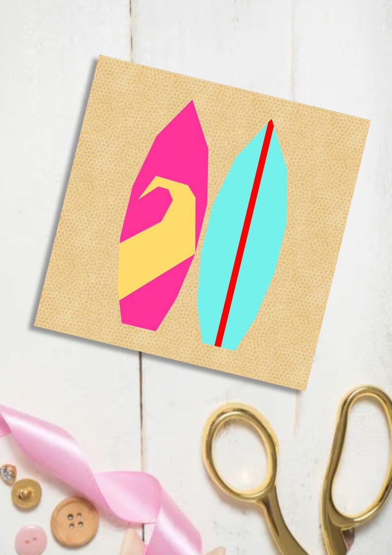 Surfboards Quilt Block Pattern: Beach Theme (PDF Pattern) - Etsy