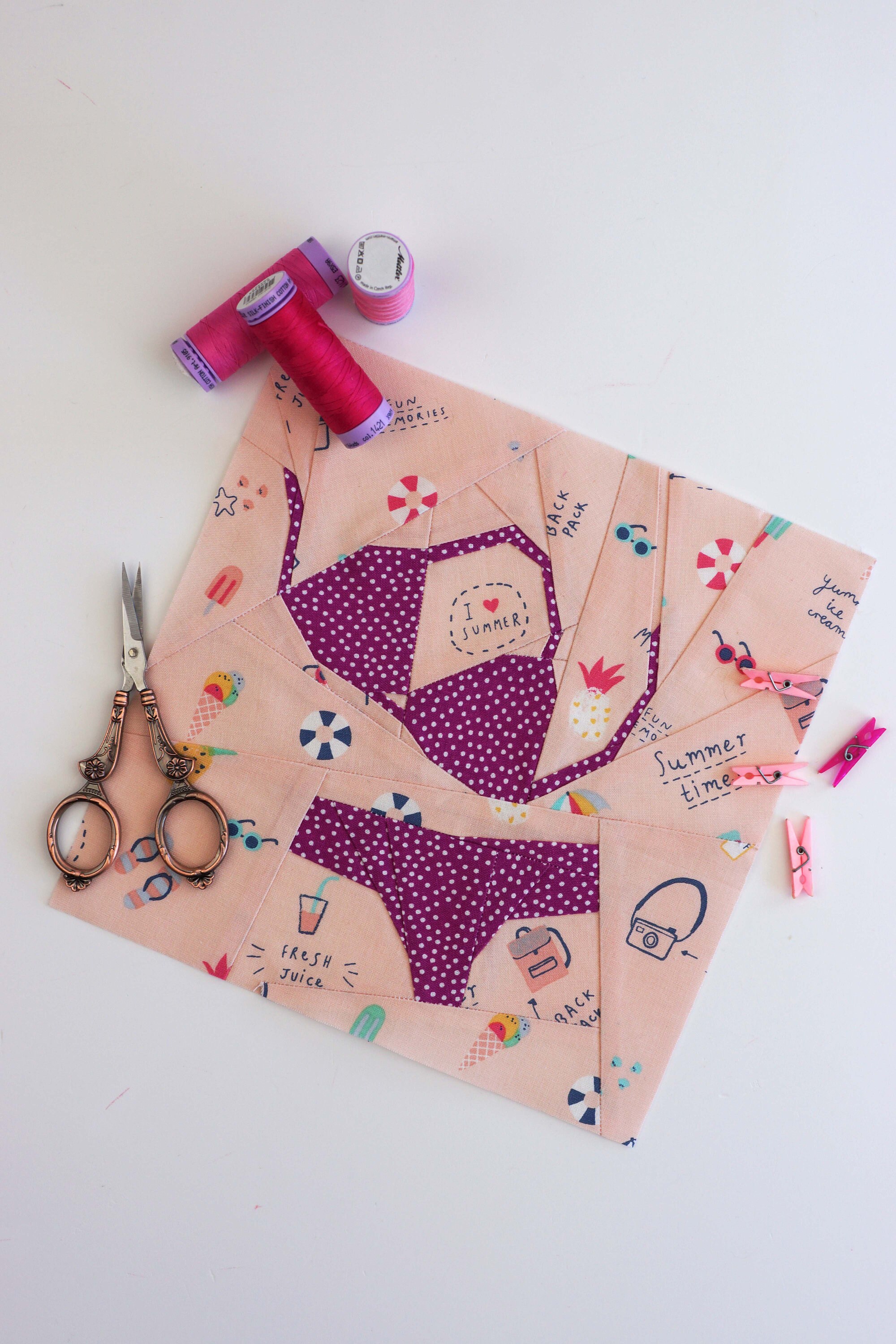 Bikini Paper Piecing Pattern, 8