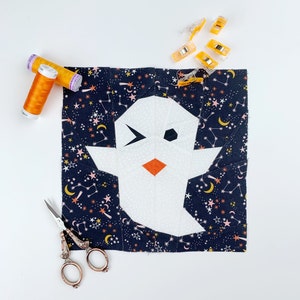 Ghost Quilt Block Pattern, 5 Sizes PDF Instant Download, Halloween ...