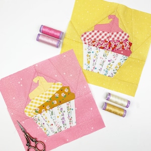 Cupcake Quilt Block Pattern, 4 Sizes PDF Instant Download, Foundation ...