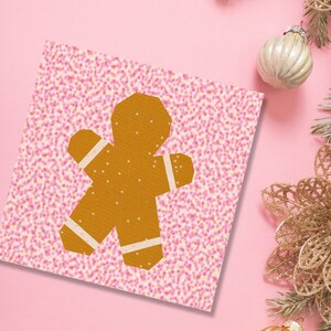 Gingerbread Man Quilt Block, 3 Sizes PDF Instant Download, Foundation ...