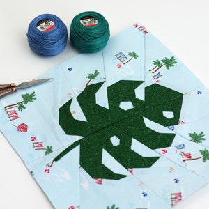Monstera Leaf Quilt Block Pattern PDF Instant Download - Etsy