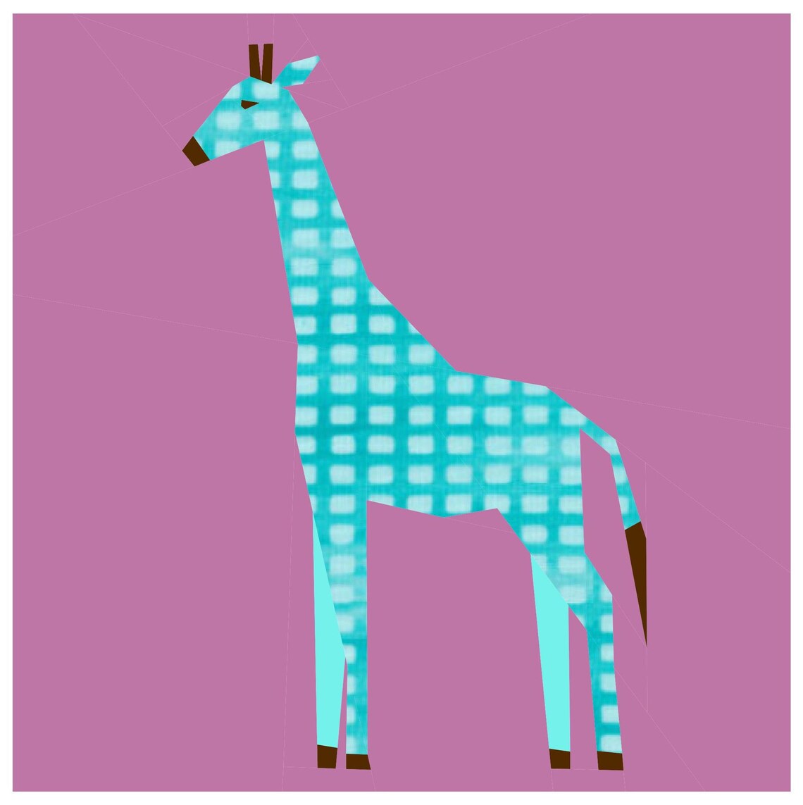 Giraffe Quilt Block Pattern, PDF Instant Download, Foundation Paper ...