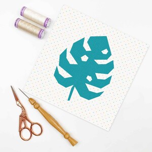 Monstera Leaf Quilt Block Pattern, PDF Instant Download, Foundation ...