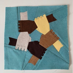 Holding Hands Quilt Block Pattern: Modern Home Decor (PDF Download) - Etsy