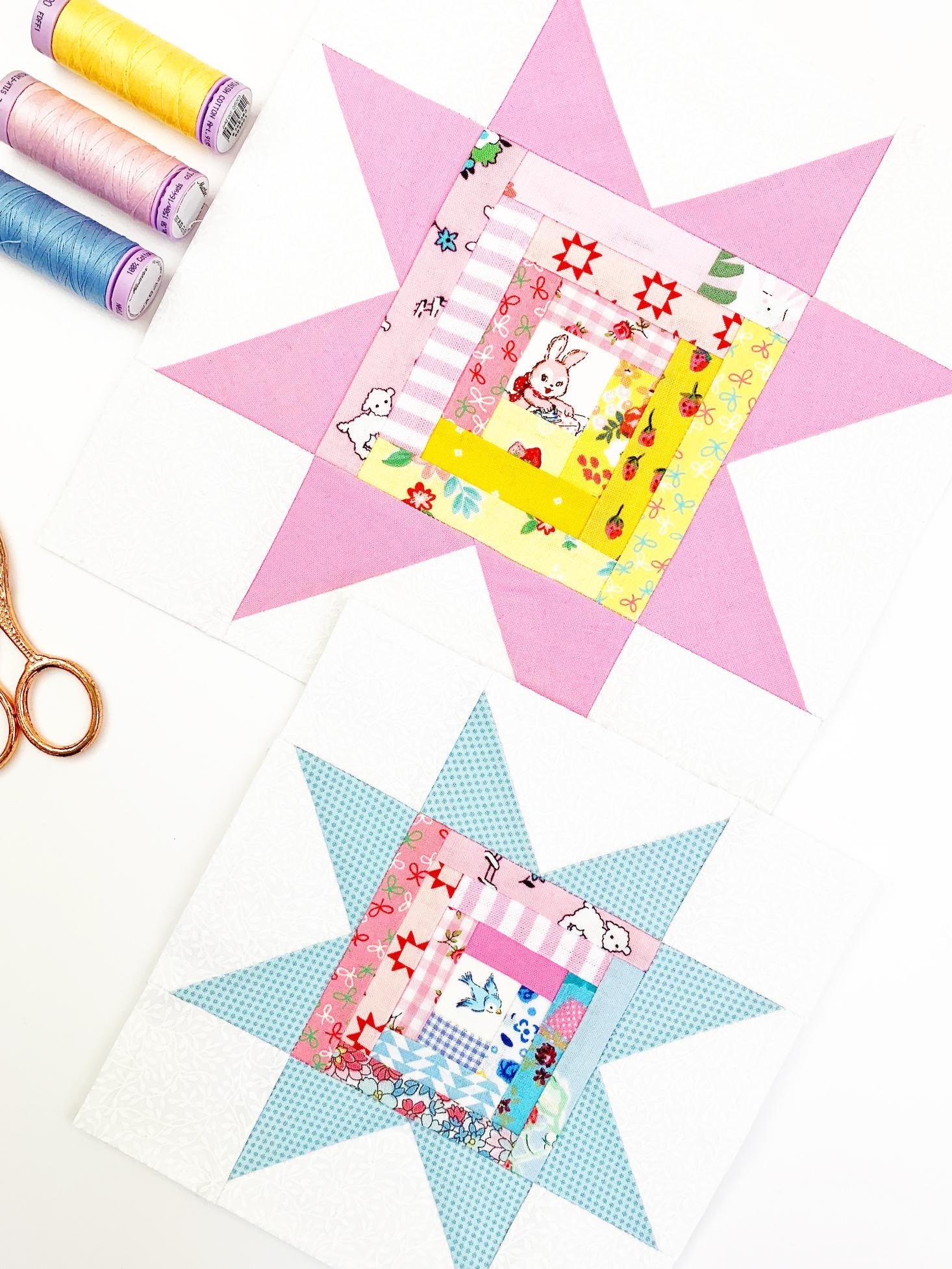 Log Cabin Star Quilt Block: Sawtooth Foundation Paper Piecing Pattern ...