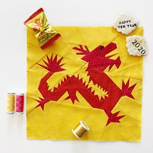 Chinese Dragon Quilt Block Pattern PDF Instant Download - Etsy
