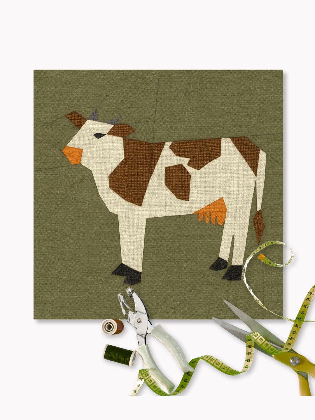 Cow Cattle Quilt Block Pattern, 4 Sizes PDF Instant Download ...