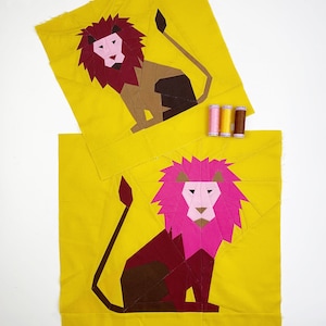 Lion Quilt Block Pattern: African Animal FPP (PDF Download) - Etsy