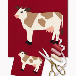 Cow Cattle Quilt Block Pattern, 4 Sizes PDF Instant Download ...