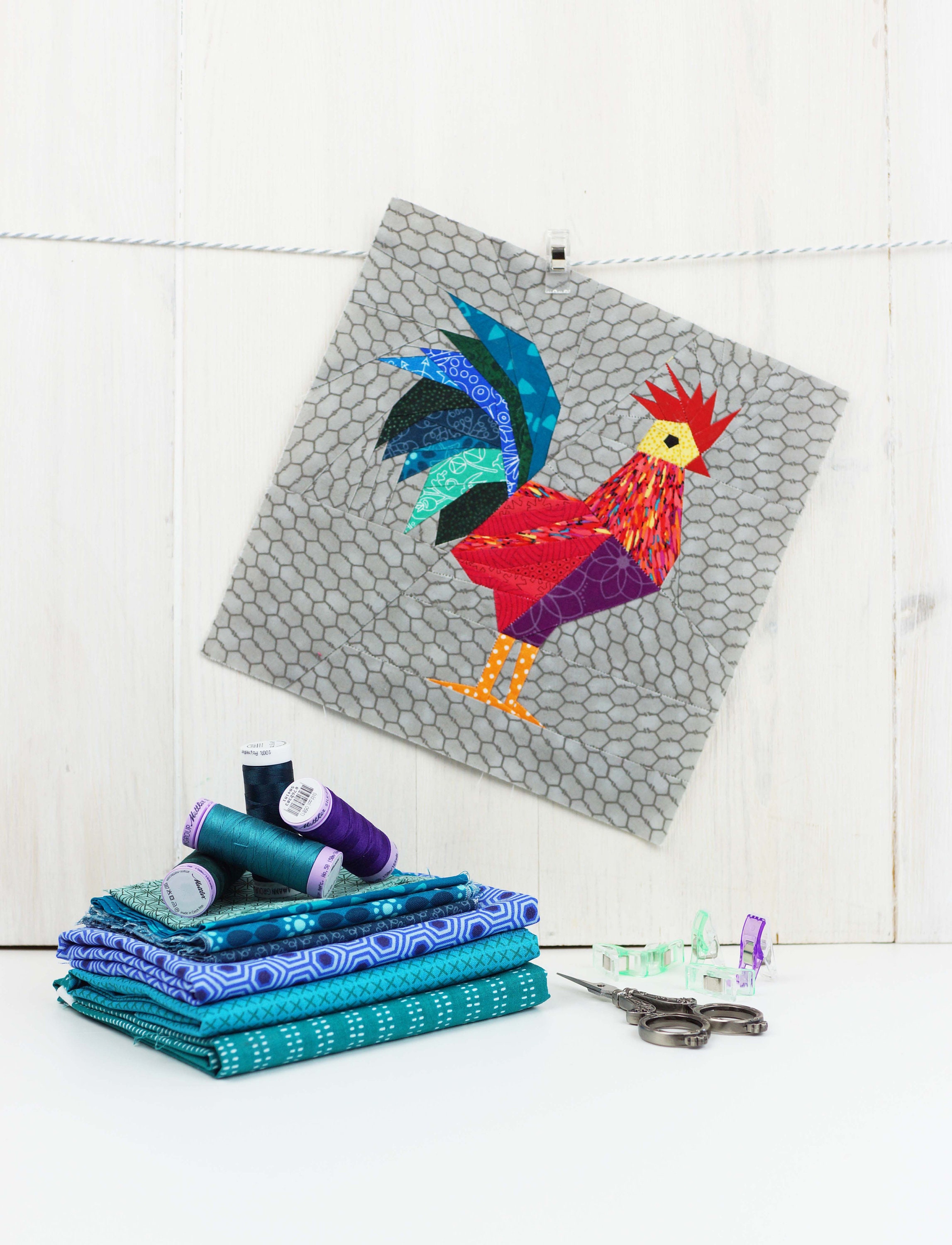 Rooster Quilt Block Pattern: Foundation Paper Piecing (PDF Download) - Etsy