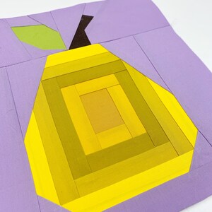 Log Cabin Fruits Quilt Block Pattern: Apple, Pear, Cherries (PDF ...
