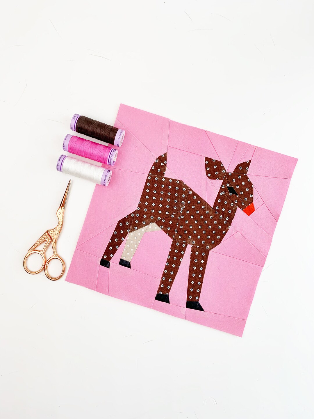 Fawn Quilt Block Pattern: Bambi Reindeer, Foundation Paper Piecing (PDF ...