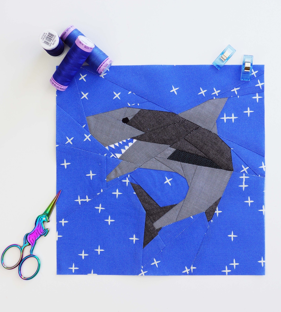 Shark Quilt Block Pattern PDF Instant Download Nursery | Etsy