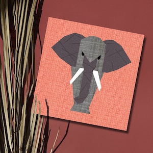 Elephant Quilt Block Pattern, 3 Sizes PDF Pattern Instant Download ...